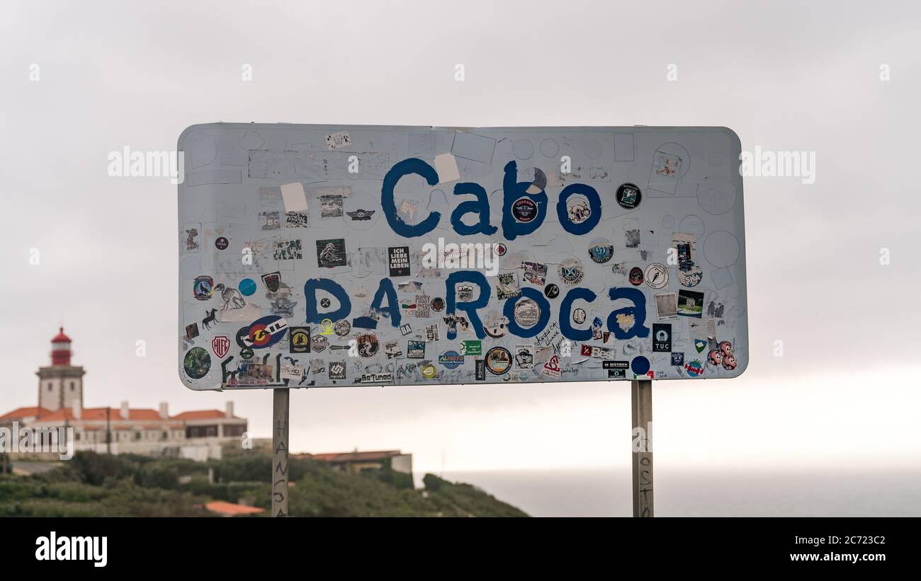 Cabo da Roca, Portugal, April 2018: Most western point of Europe, Cabo ...
