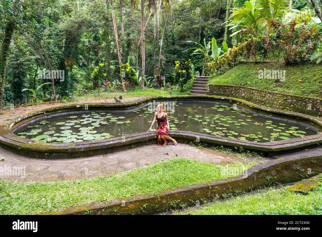 Tourist in Park at Goa Gajah Stock Photo - Alamy
