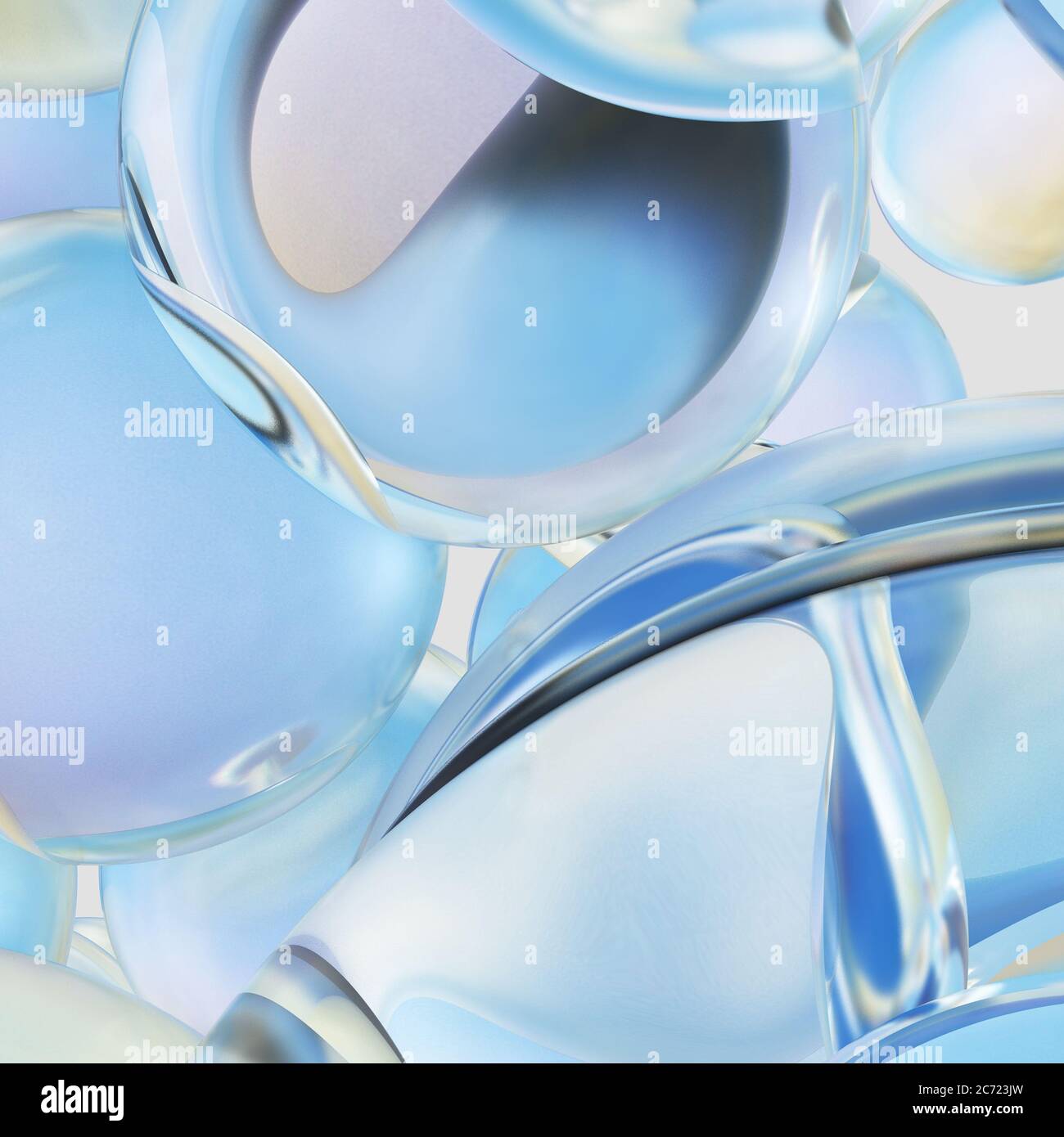 Levitating water drops. Background of beautiful water drops. 3D ...