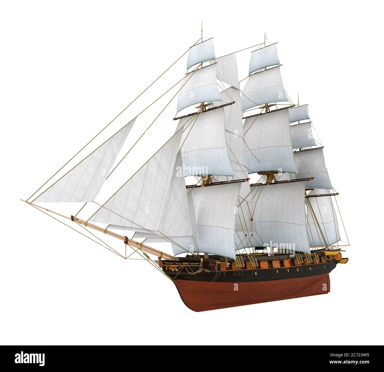 Sail Ship Isolated Stock Photo - Alamy