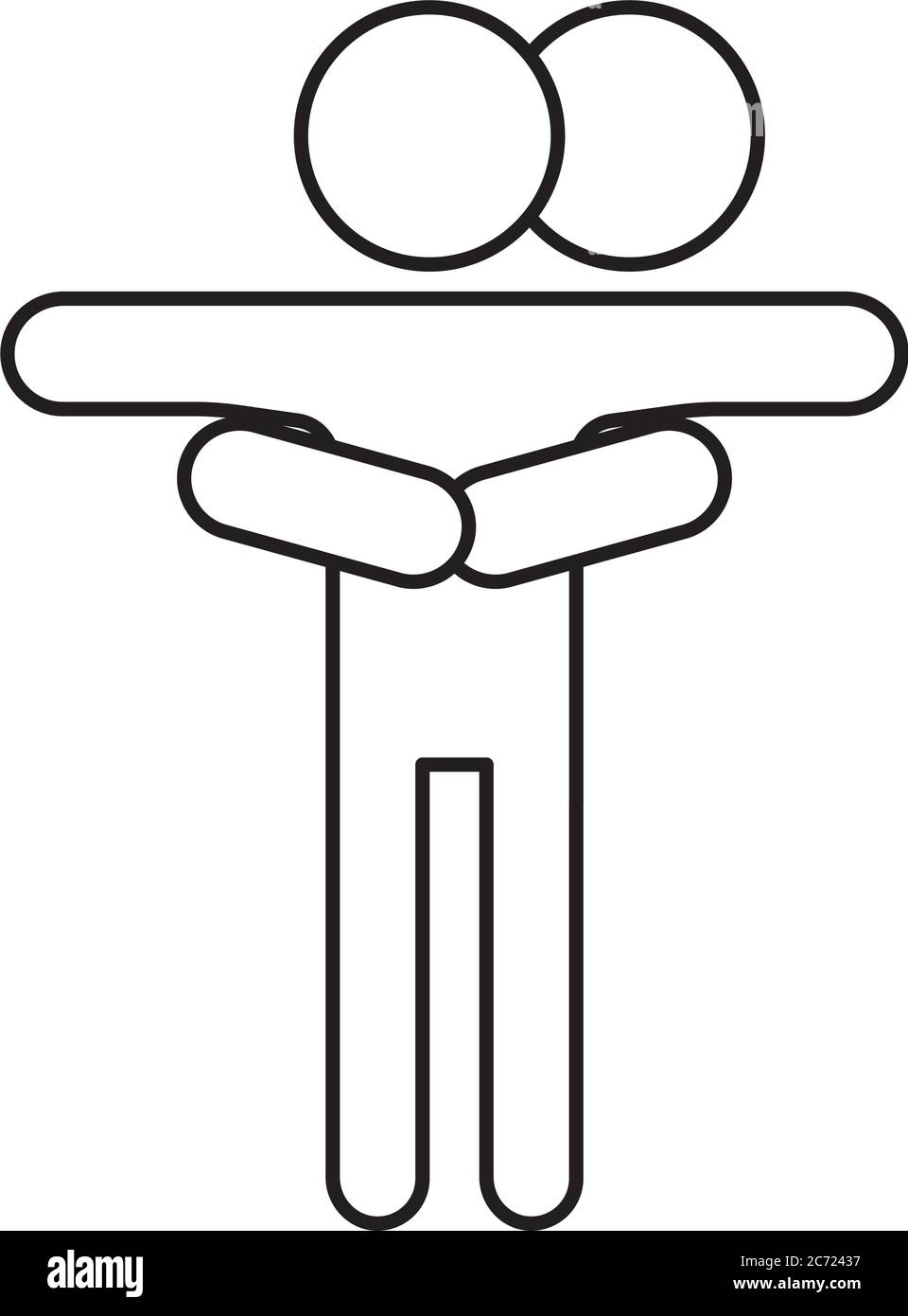 humans avatars hugging line style icon design of love passion and ...