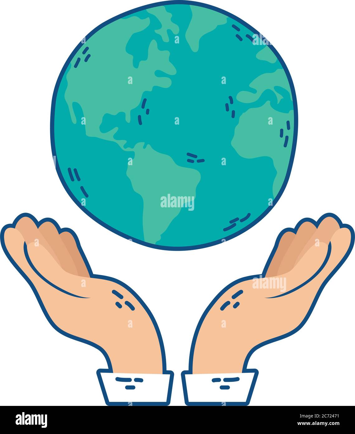 hands lifting world planet earth vector illustration design Stock ...