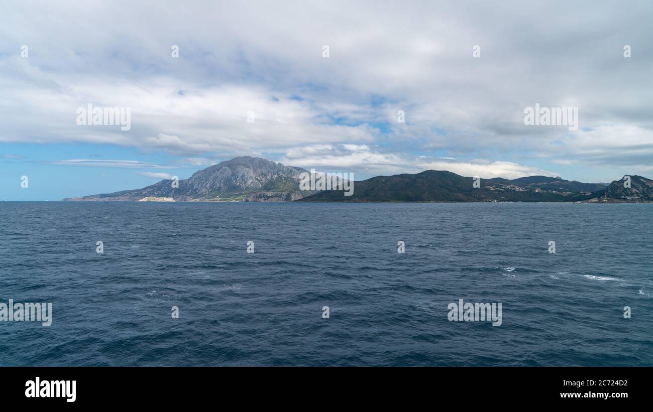Panoramic view of Strait of Gibraltar and North Africa as seen from the ...
