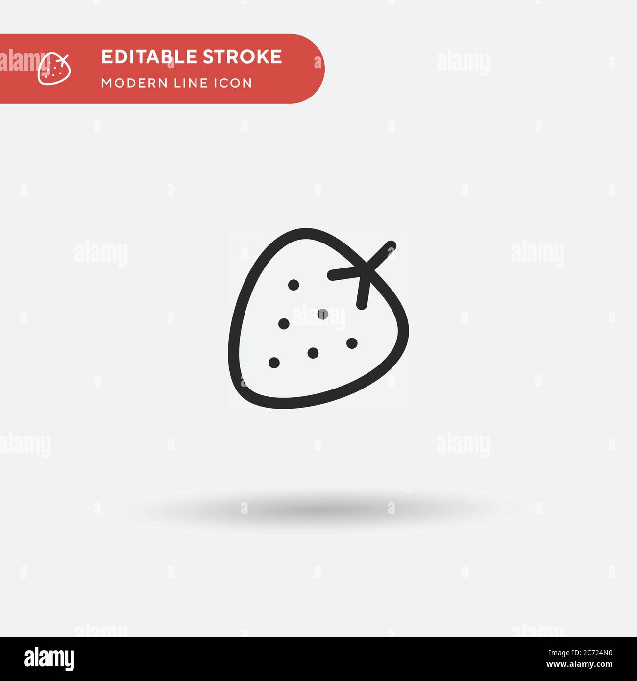 Strawberry Simple vector icon. Illustration symbol design template for ...