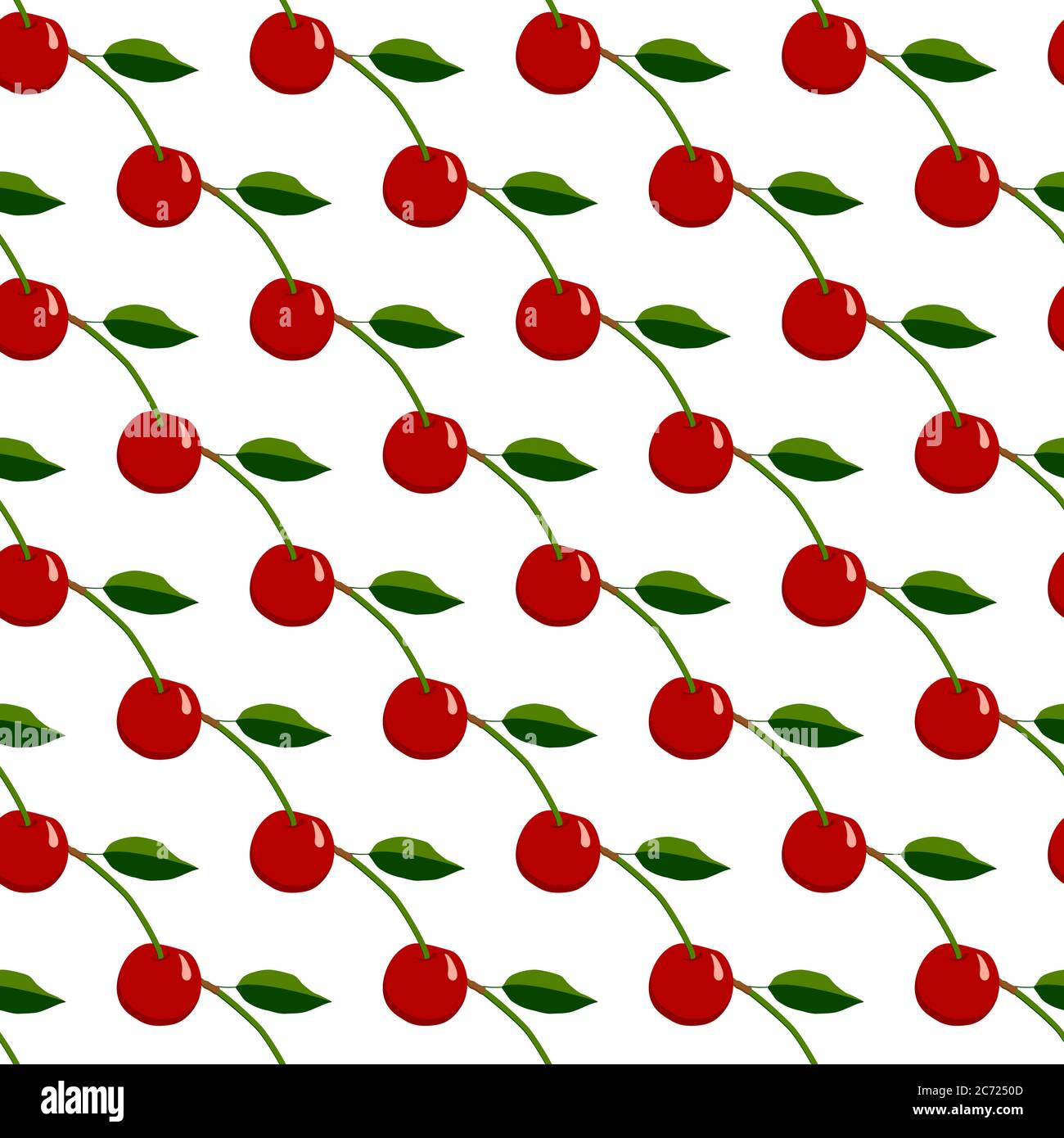 Illustration on theme big colored seamless cherry, bright berry pattern ...