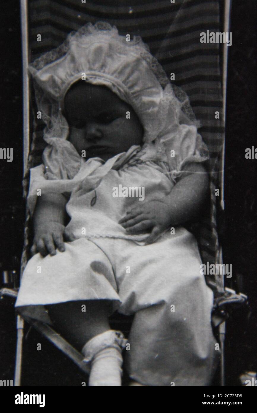 Fine 70s vintage black and white lifestyle photography of young baby ...