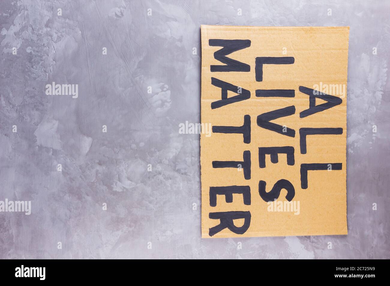 ALL LIVES MATTER. Anti racism concept on a gray background. Equal ...