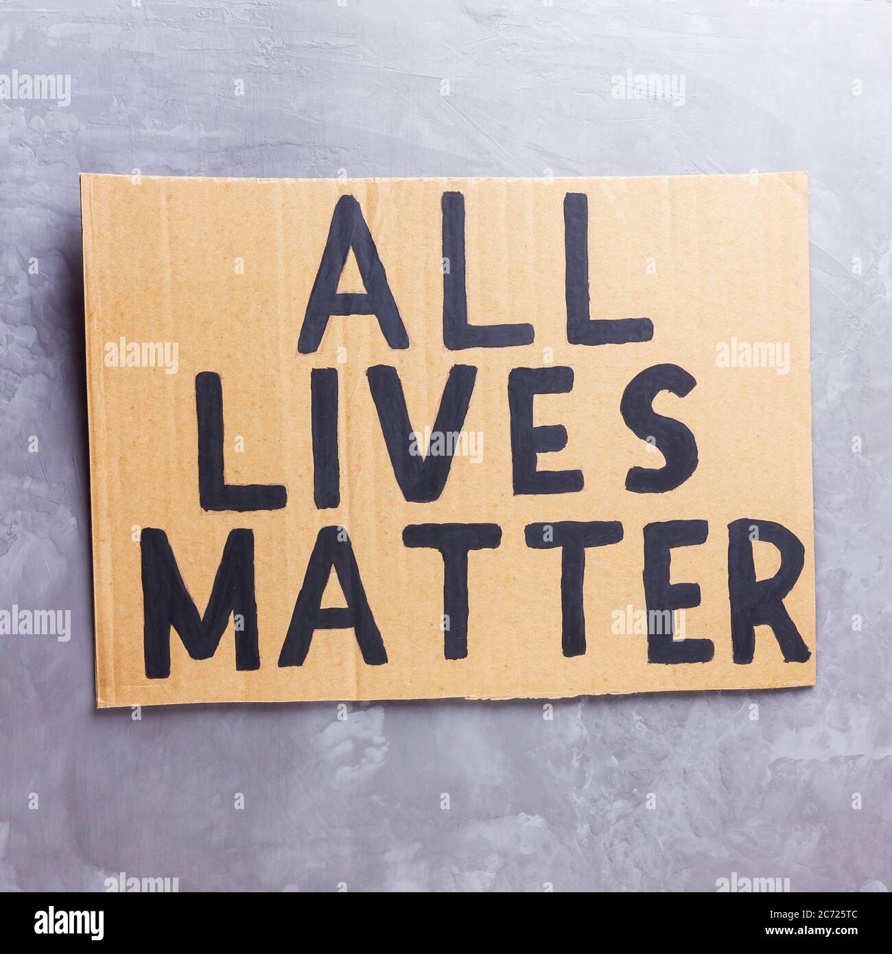 ALL LIVES MATTER. Anti racism concept on a gray background. Equal ...