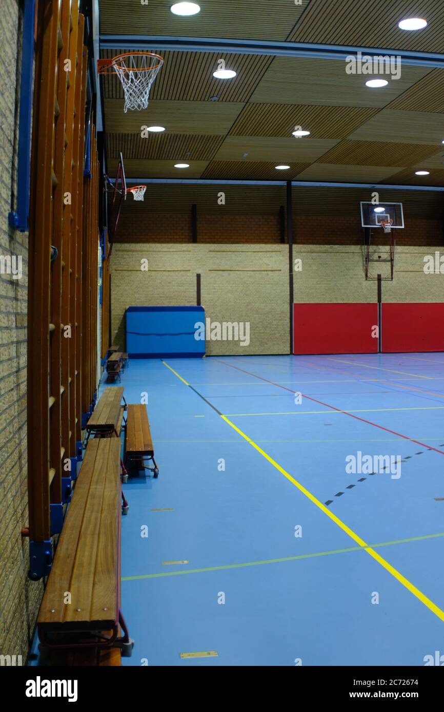 The inside of a school gymnastics hall Stock Photo - Alamy