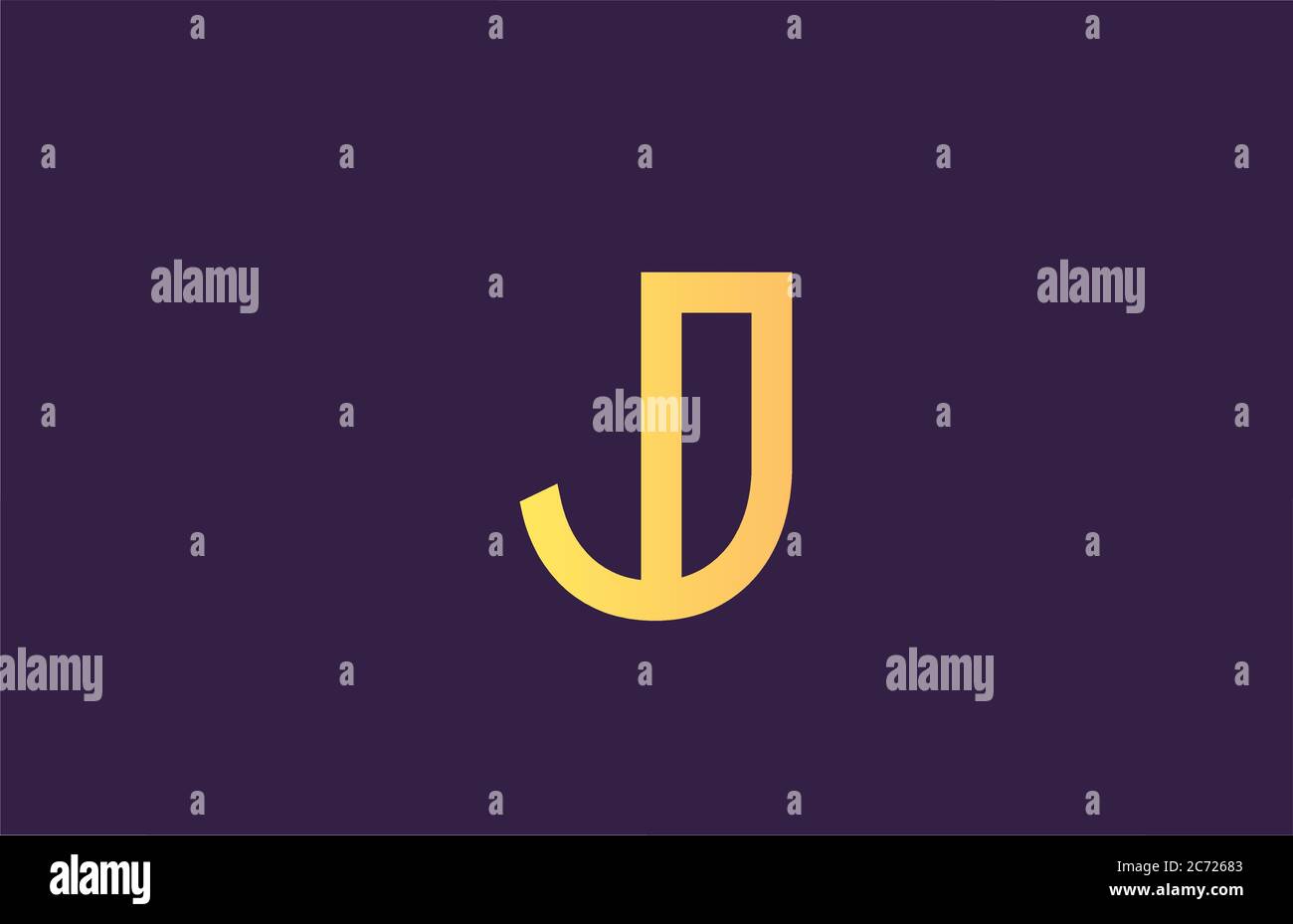 J yellow purple alphabet letter logo icon for company. Simple line ...