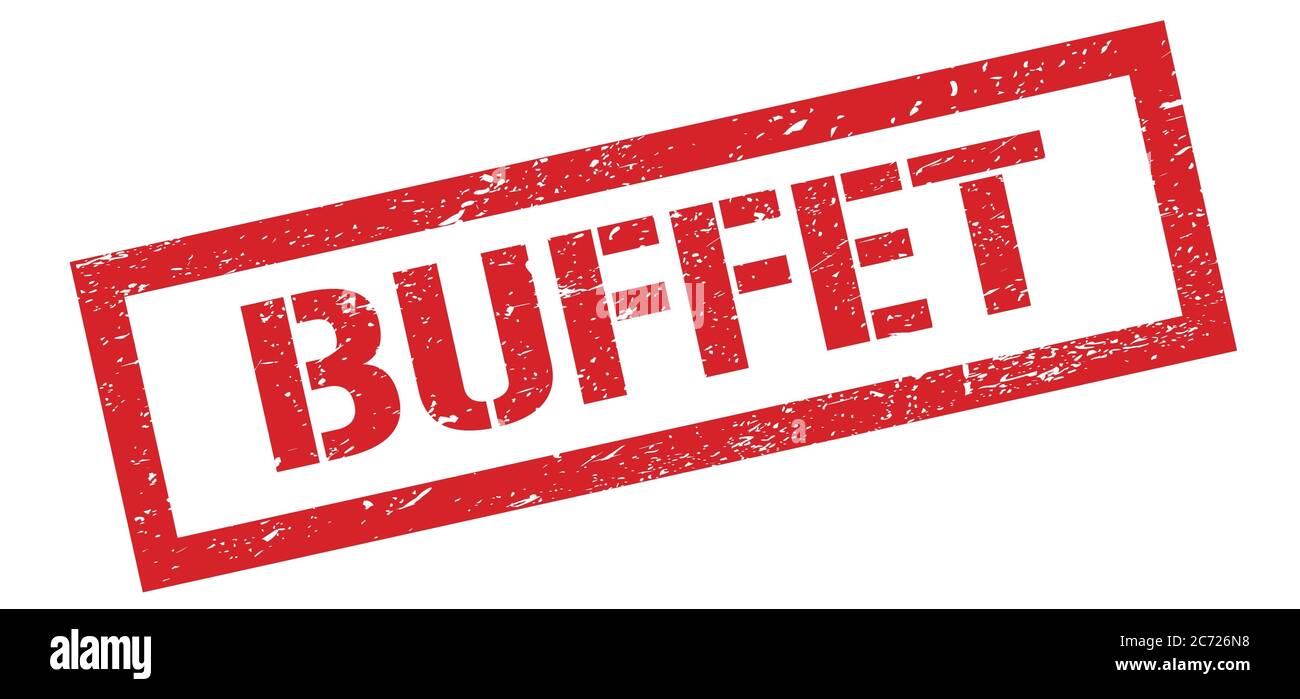 BUFFET red grungy rectangle stamp sign Stock Photo - Alamy