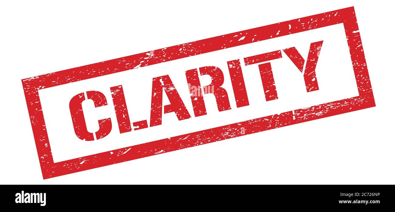 CLARITY red grungy rectangle stamp sign Stock Photo - Alamy