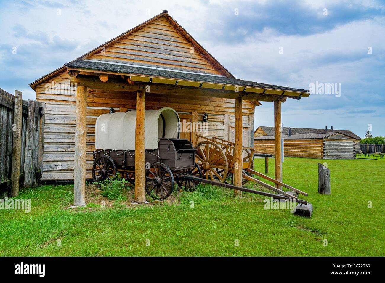 Murphy Wagon and Red River Cart, at Re-created, 1875, North West ...