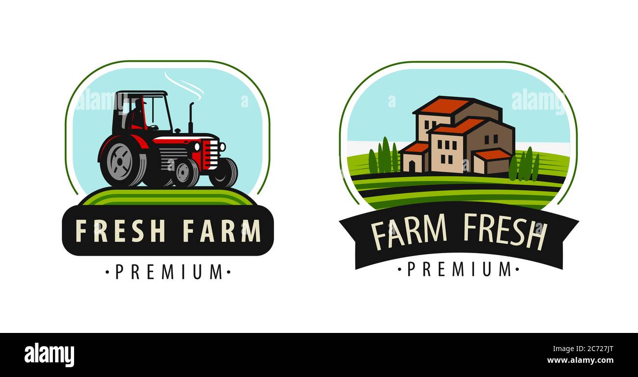 Farm logo or symbol. Agriculture, farming, food concept vector ...