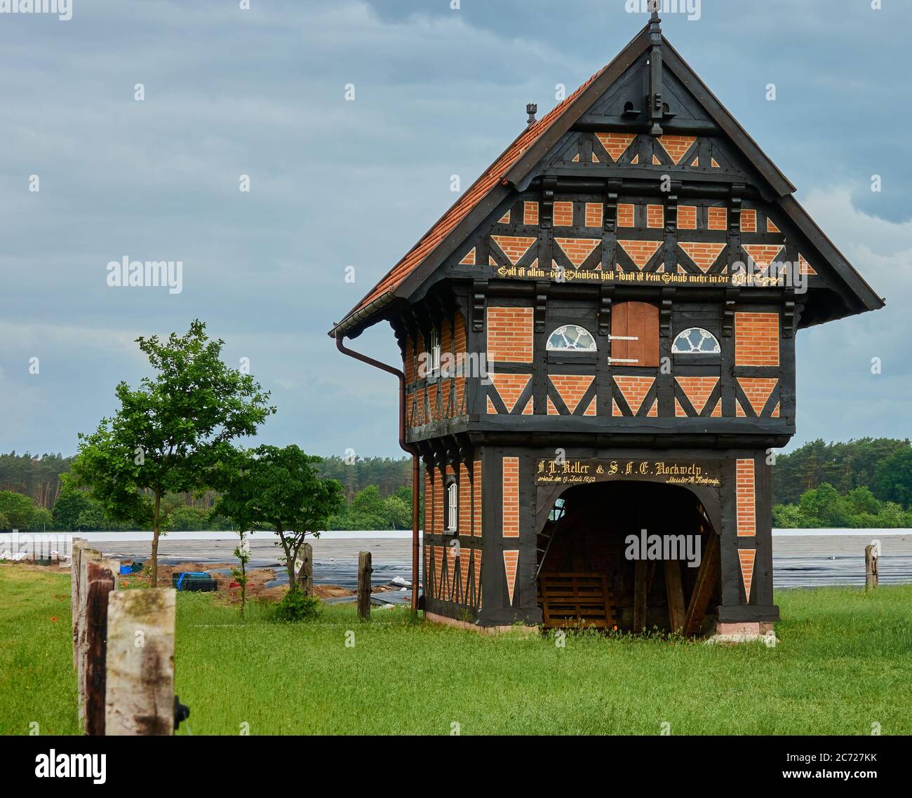 Gifhorn, Germany, May 24., 2020: Completely newly renovated small half ...