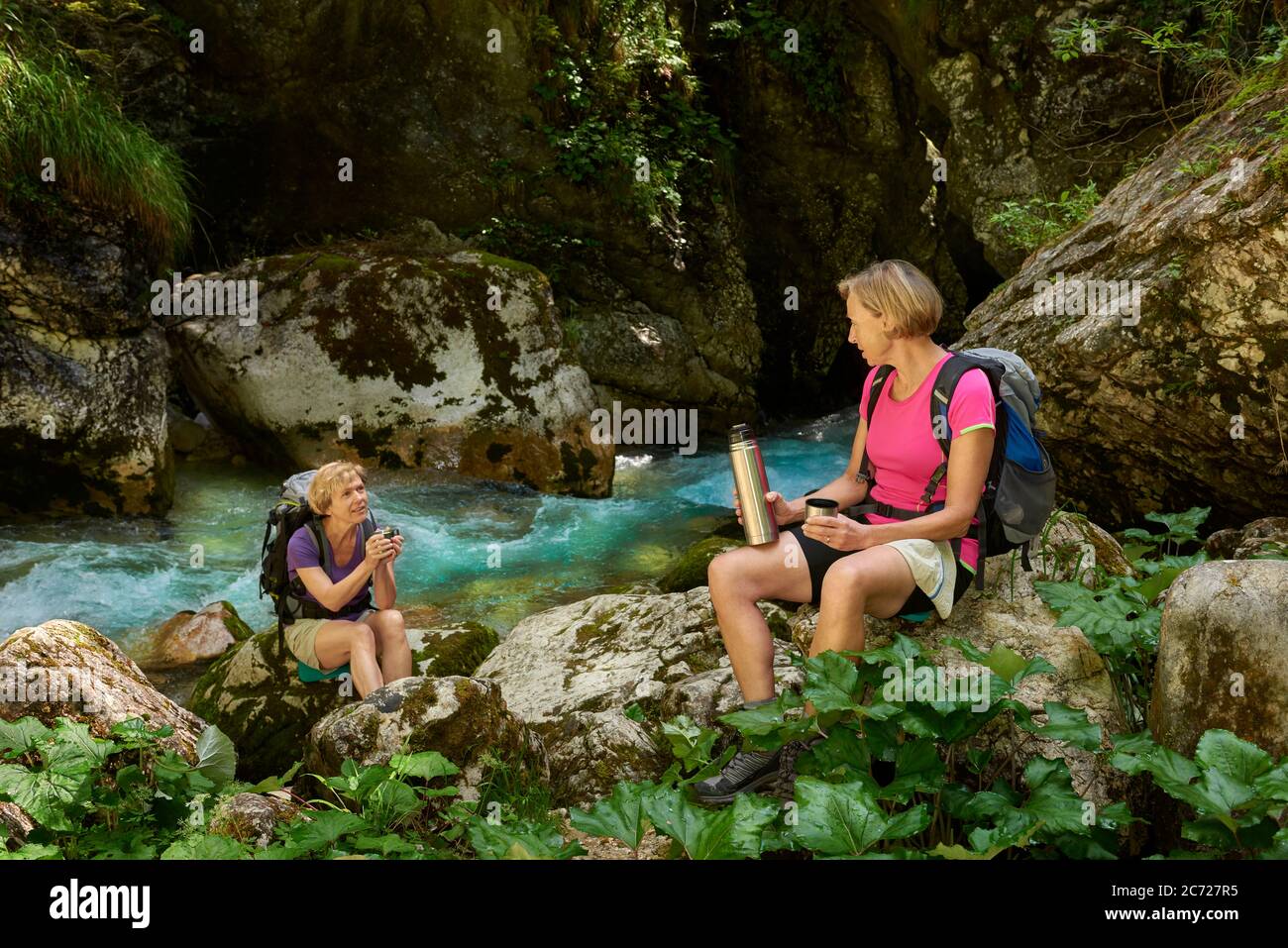 Couple drinking tea in forest hi-res stock photography and images - Alamy