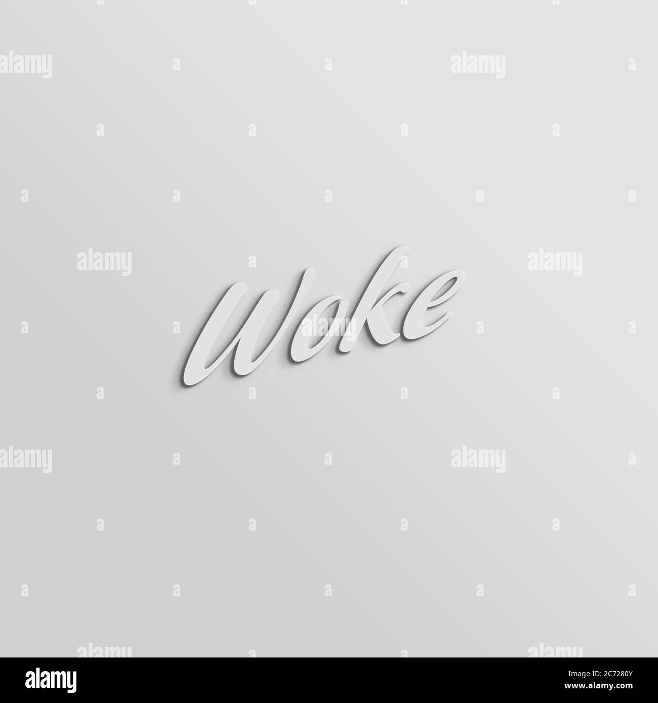 A light grey and white modern style 3D Woke graphic illustration Stock ...