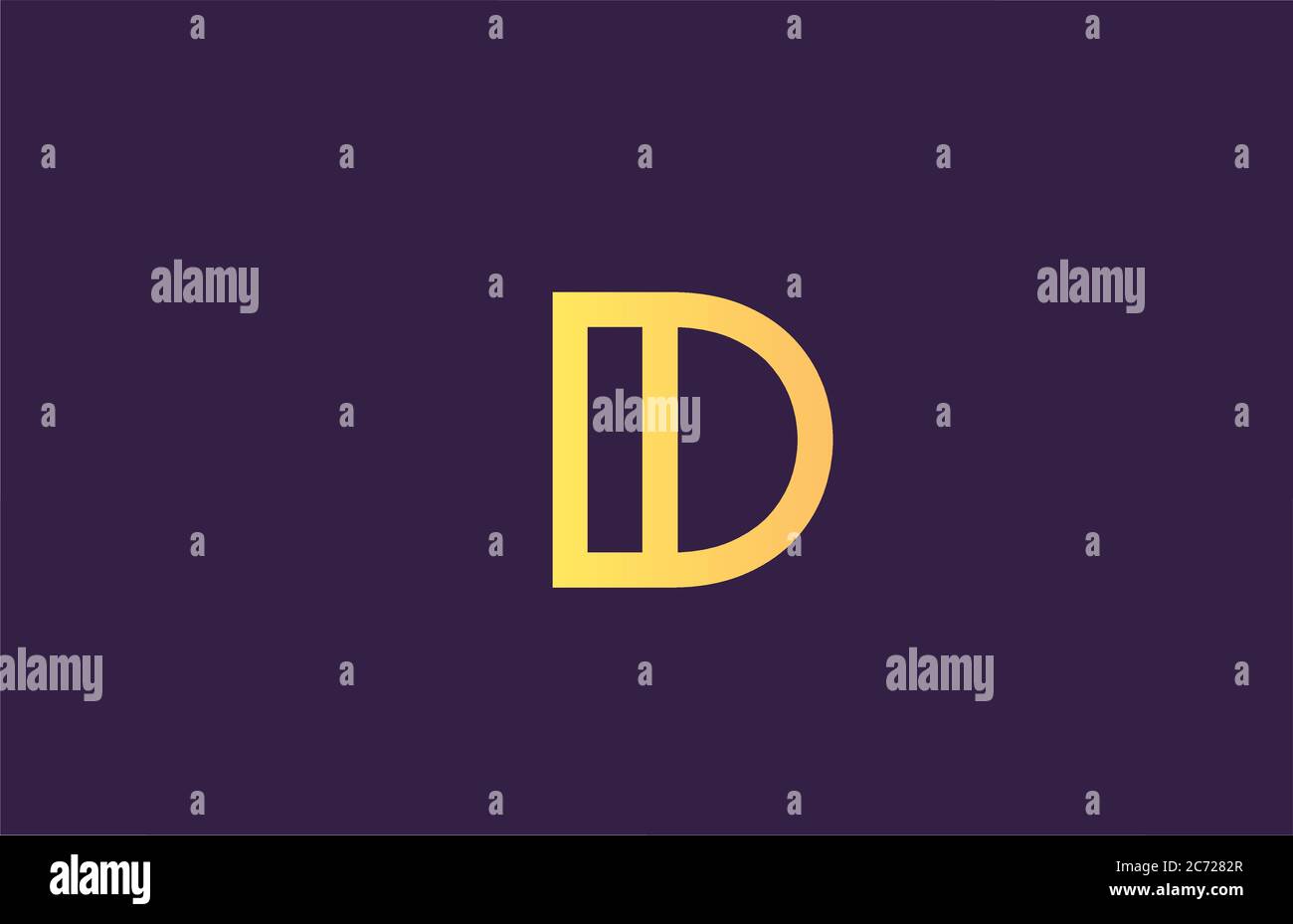 D yellow purple alphabet letter logo icon for company. Simple line ...