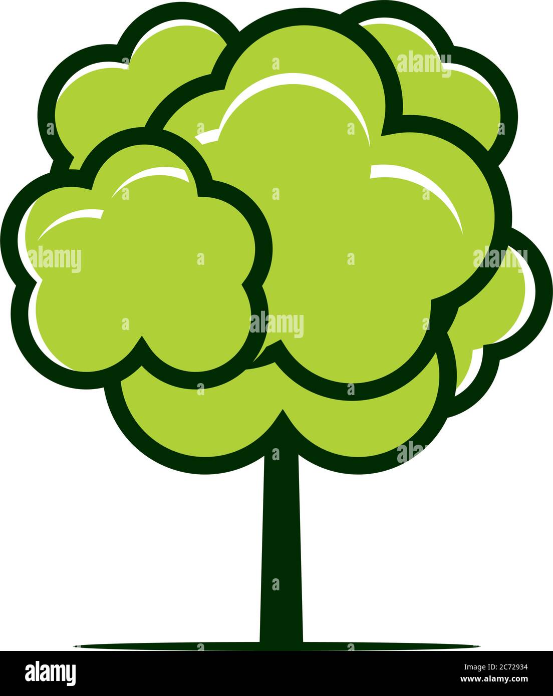 Summer Icon Tree. Vector outline Illustration. Plant in Garden. EPS ...