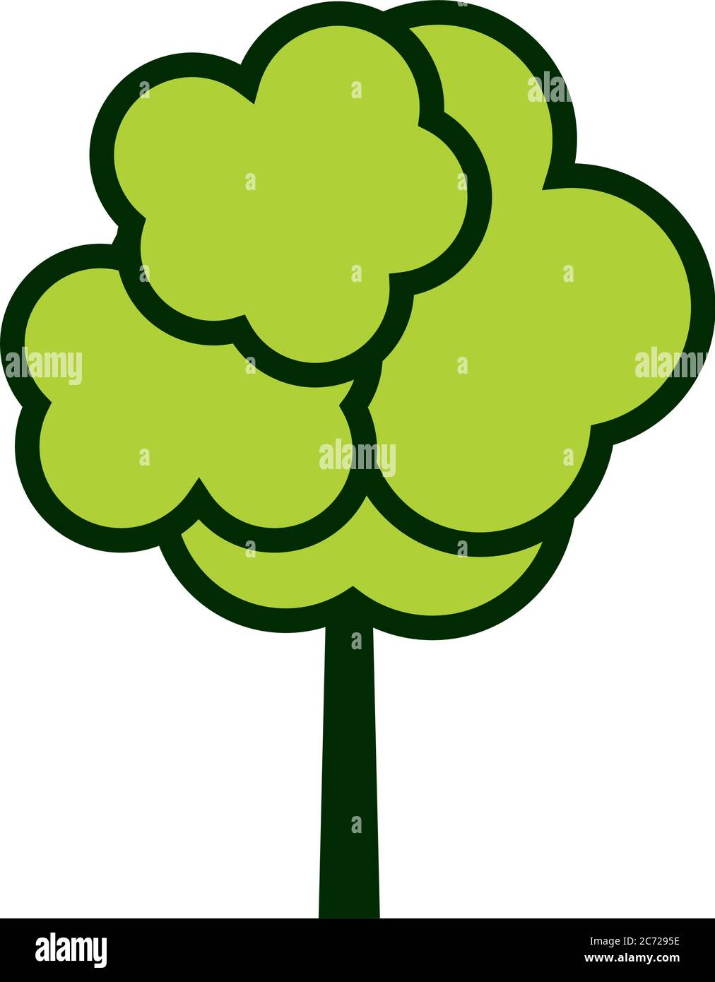 Summer Icon Tree. Vector outline Illustration. Plant in Garden. EPS ...