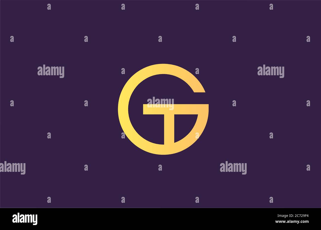 G yellow purple alphabet letter logo icon for company. Simple line ...