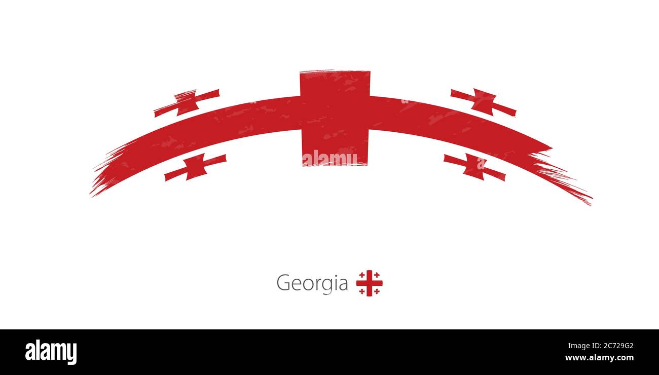 Flag of Georgia in rounded grunge brush stroke. Vector illustration ...