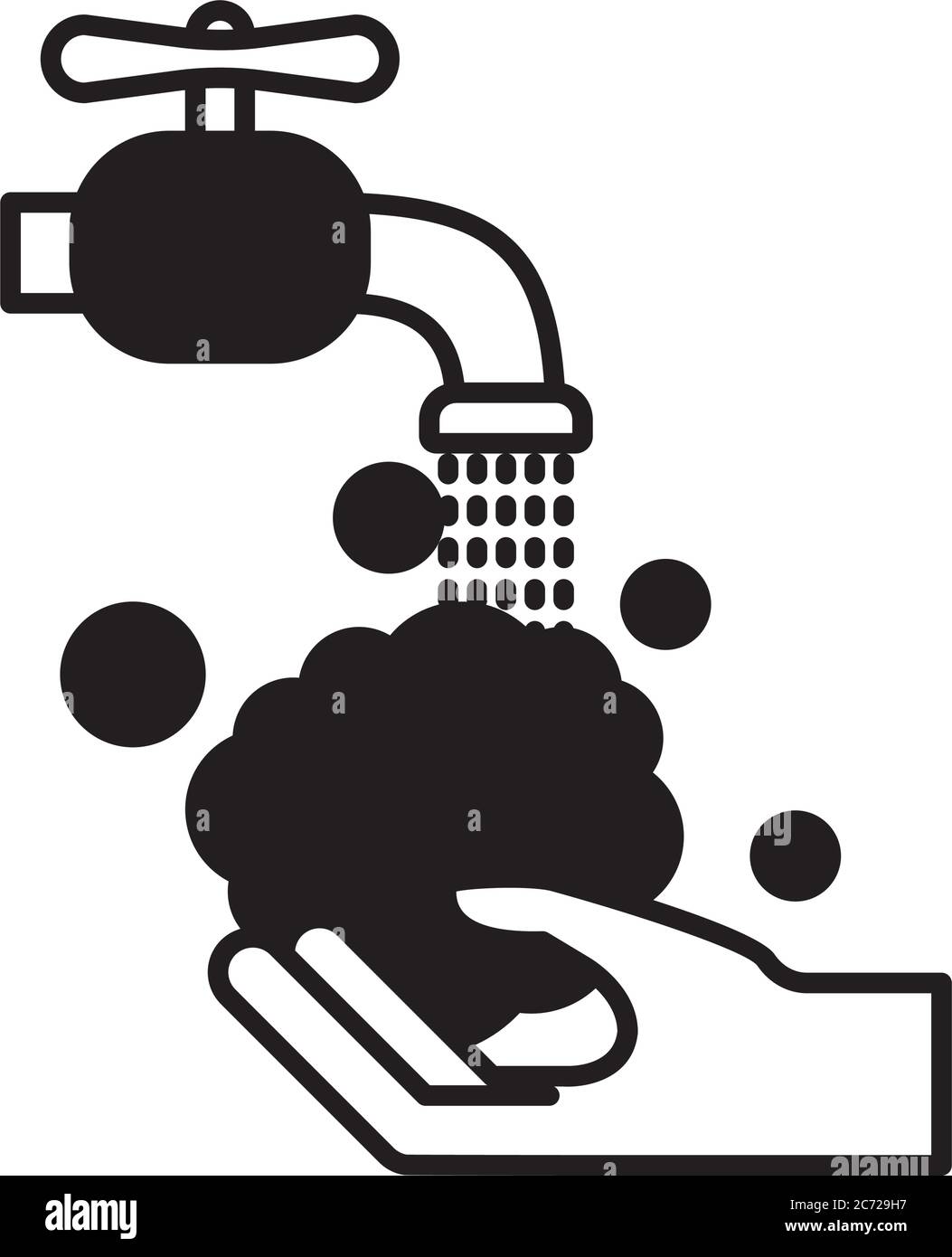 Washing hands under tap Stock Vector Images - Alamy