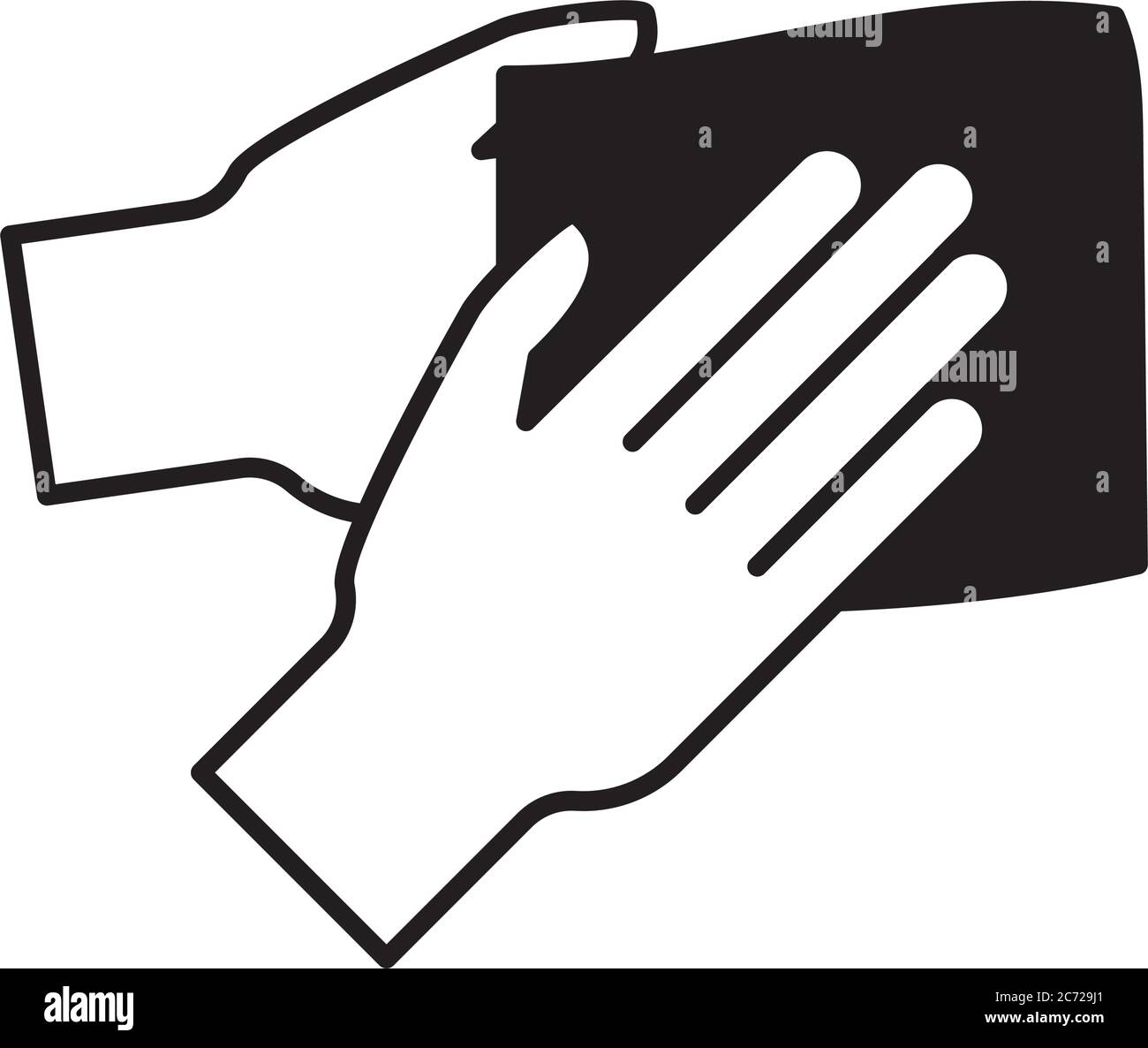 hands with rag lineal style icon design, Cleaning service wash home and ...