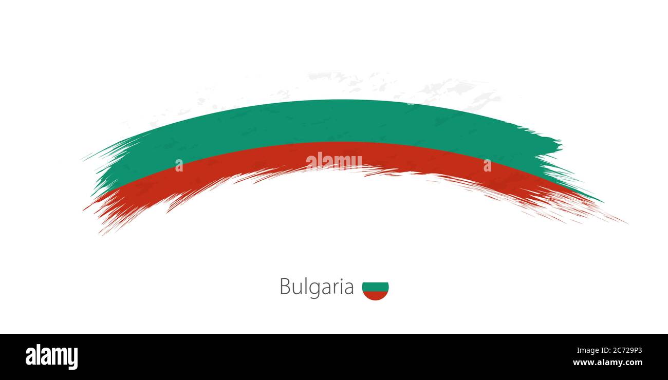 Flag of Bulgaria in rounded grunge brush stroke. Vector illustration ...