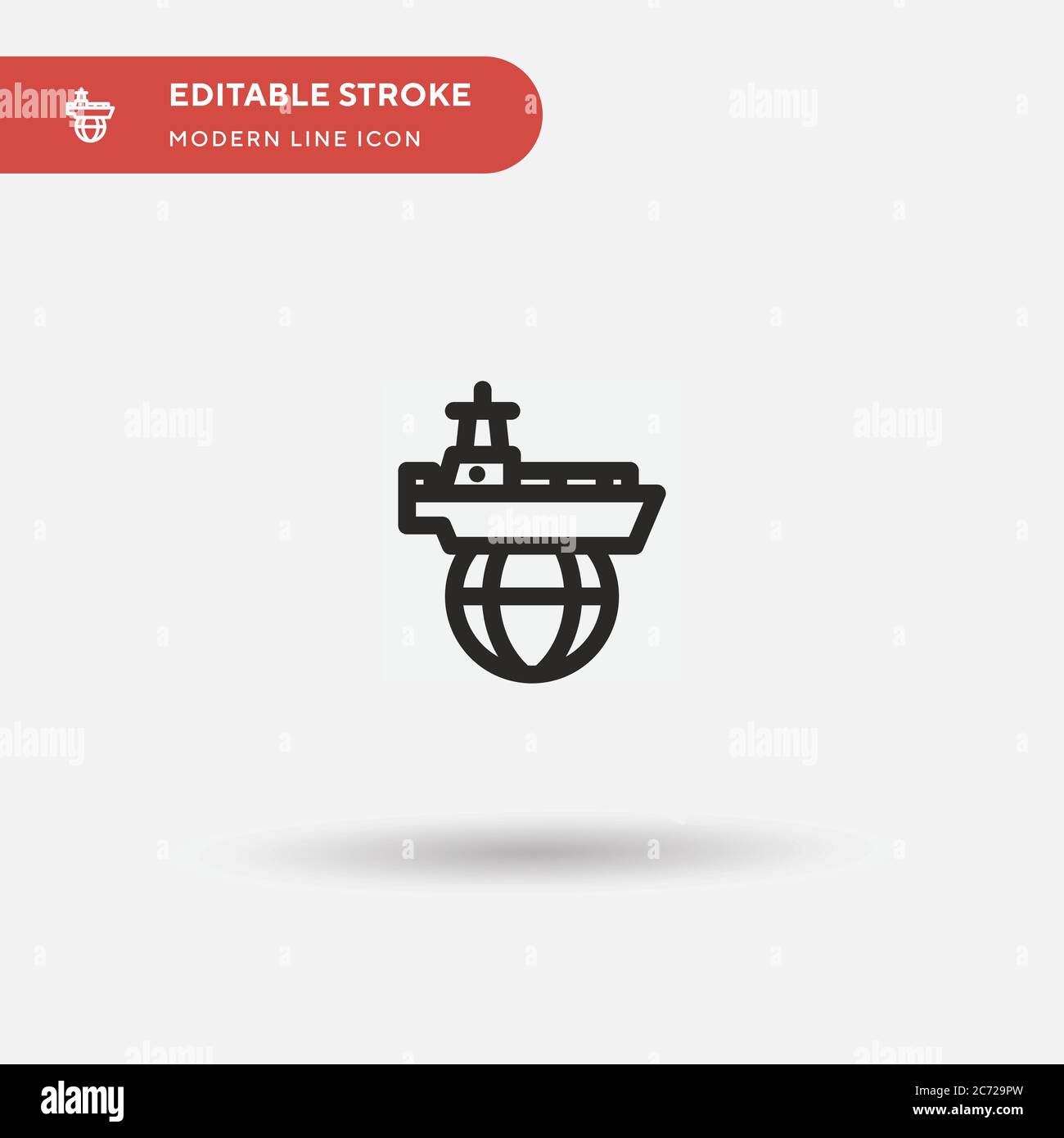 Cargo Ship Simple vector icon. Illustration symbol design template for ...