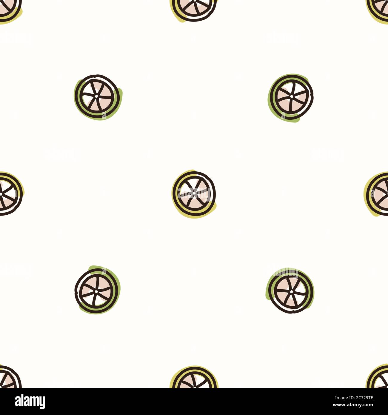 Seamless background cute lemon and lime slice. Gender neutral kid food ...
