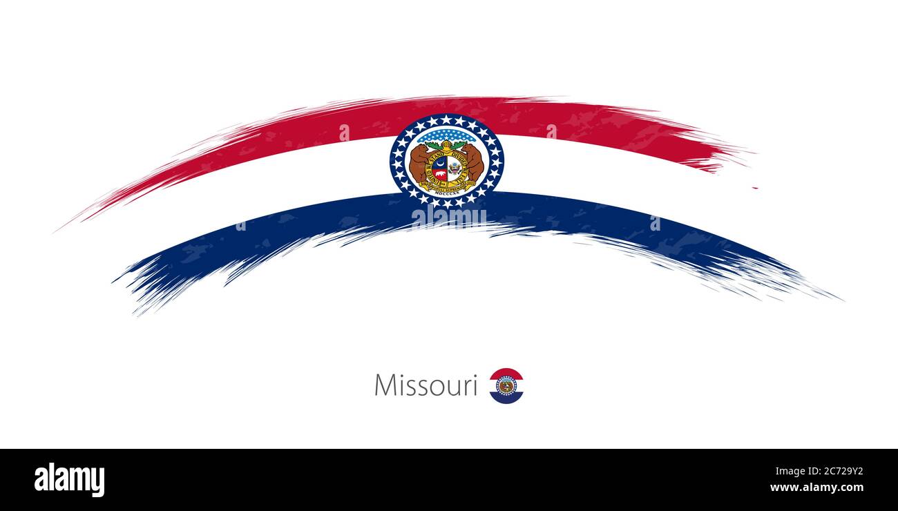 Flag of Missouri state in rounded grunge brush stroke. Vector ...