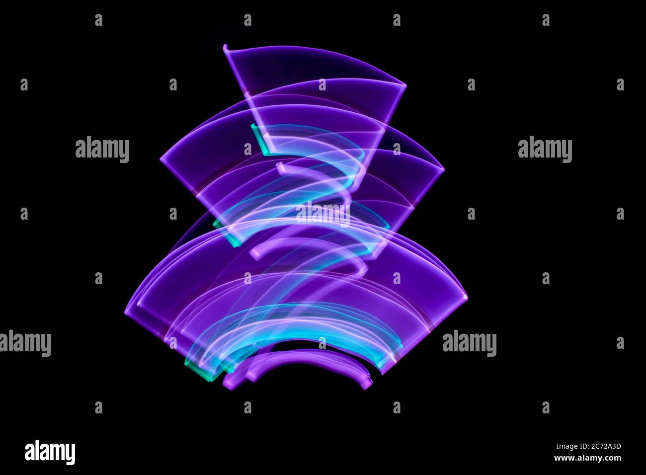 Curved abstract shape made with a light saber. Lightpainting session at ...