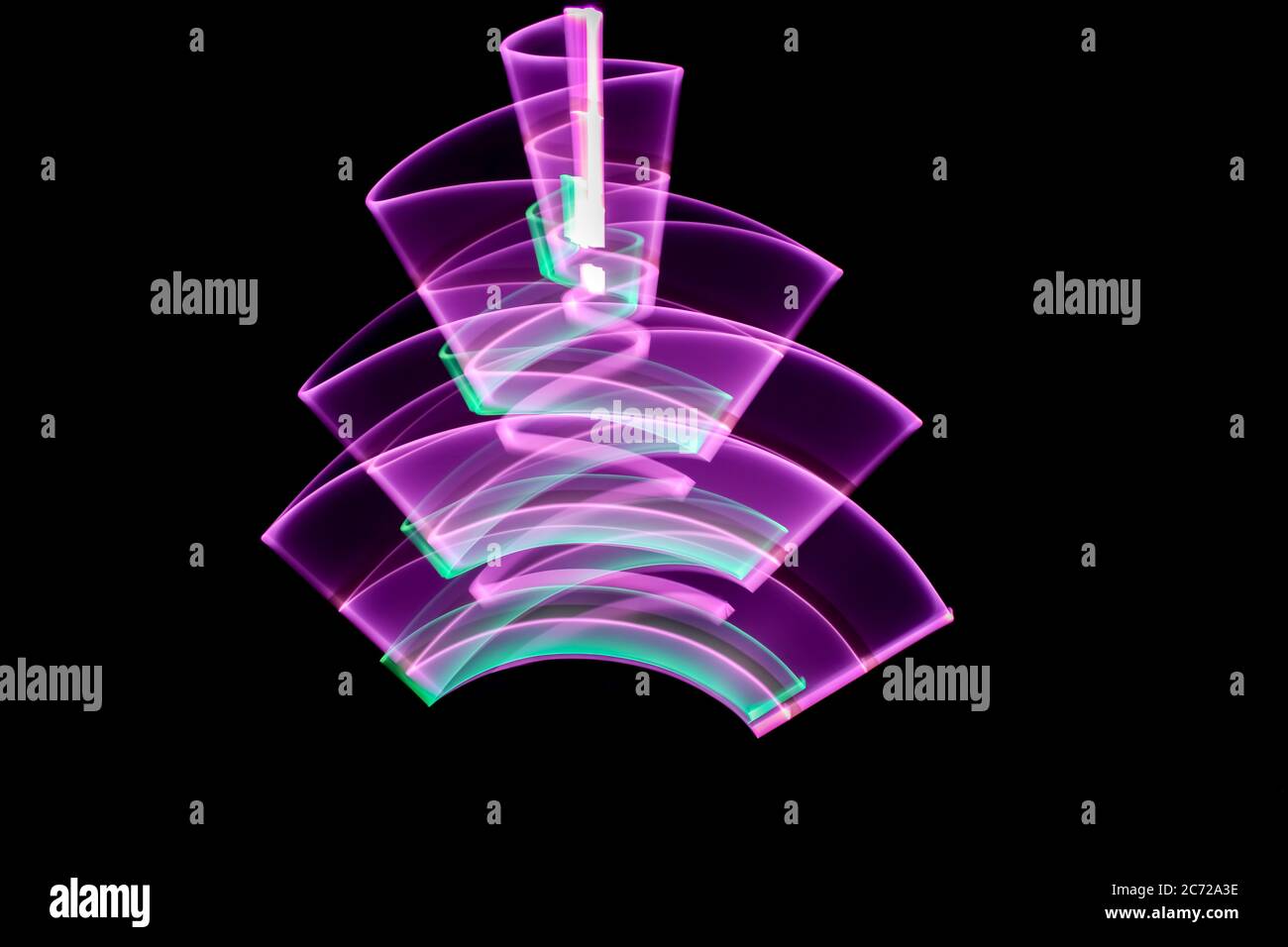 Curved abstract shape made with a light saber. Lightpainting session at ...