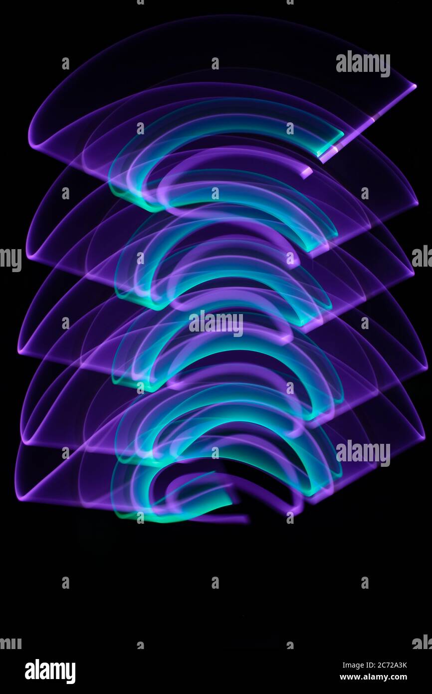 Curved abstract shape made with a light saber. Lightpainting session at ...