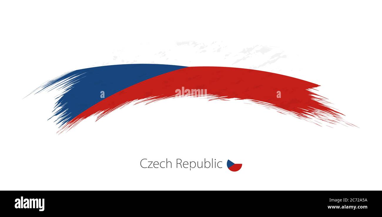 Flag of Czech Republic in rounded grunge brush stroke. Vector ...