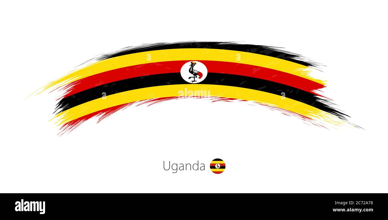 Flag of Uganda in rounded grunge brush stroke. Vector illustration Stock Vector Image & Art - Alamy