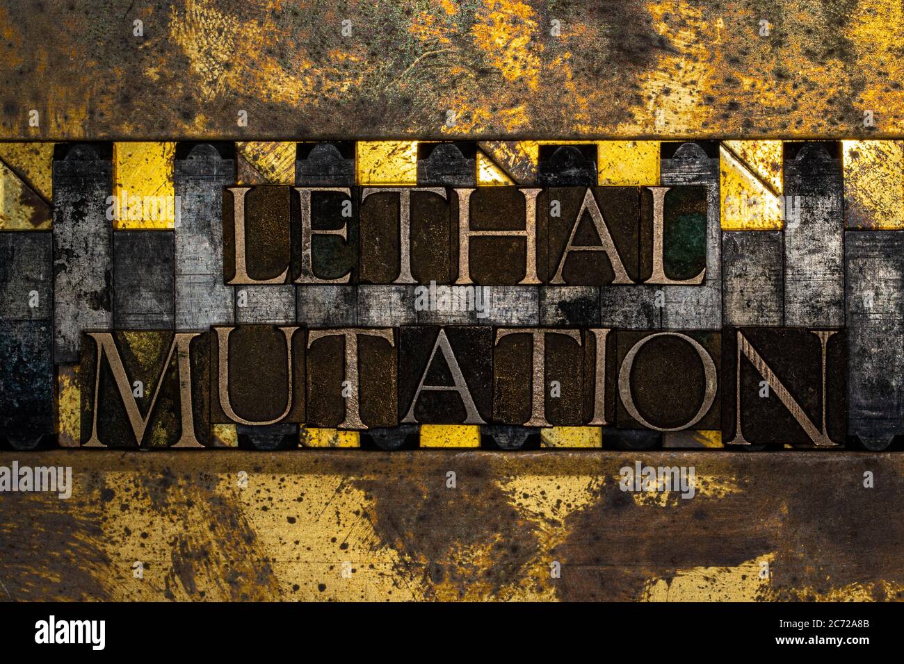 Lethal Mutation text formed with real authentic typeset letters on ...