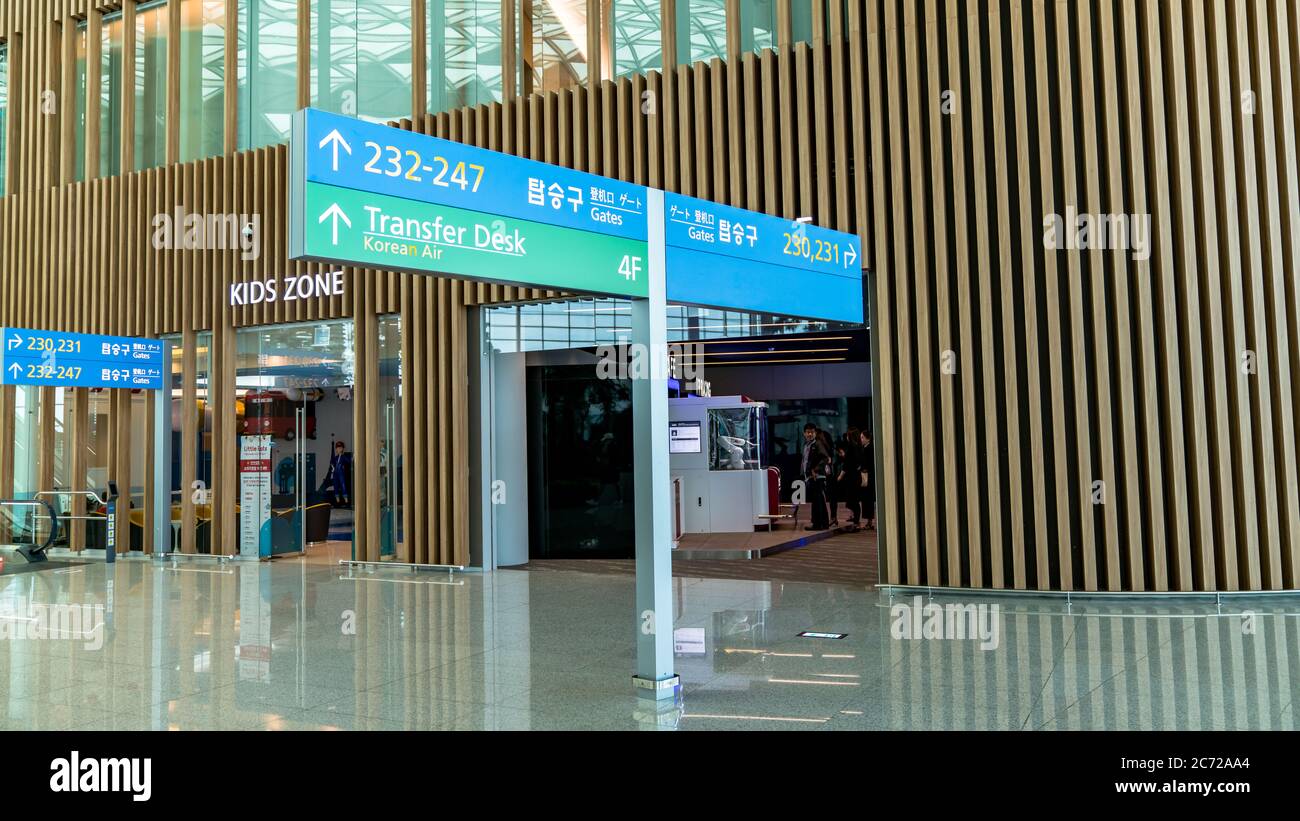 Incheon, South Korea - August 2018: View of Incheon International ...