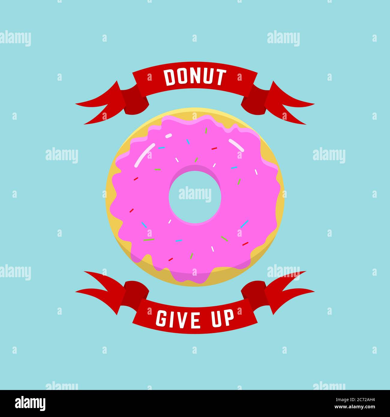 Donut Give Up. Abstract Vector llustration or Logo Template in Flat ...