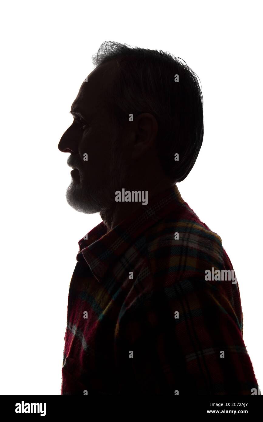 Old man side profile white background hi-res stock photography and ...