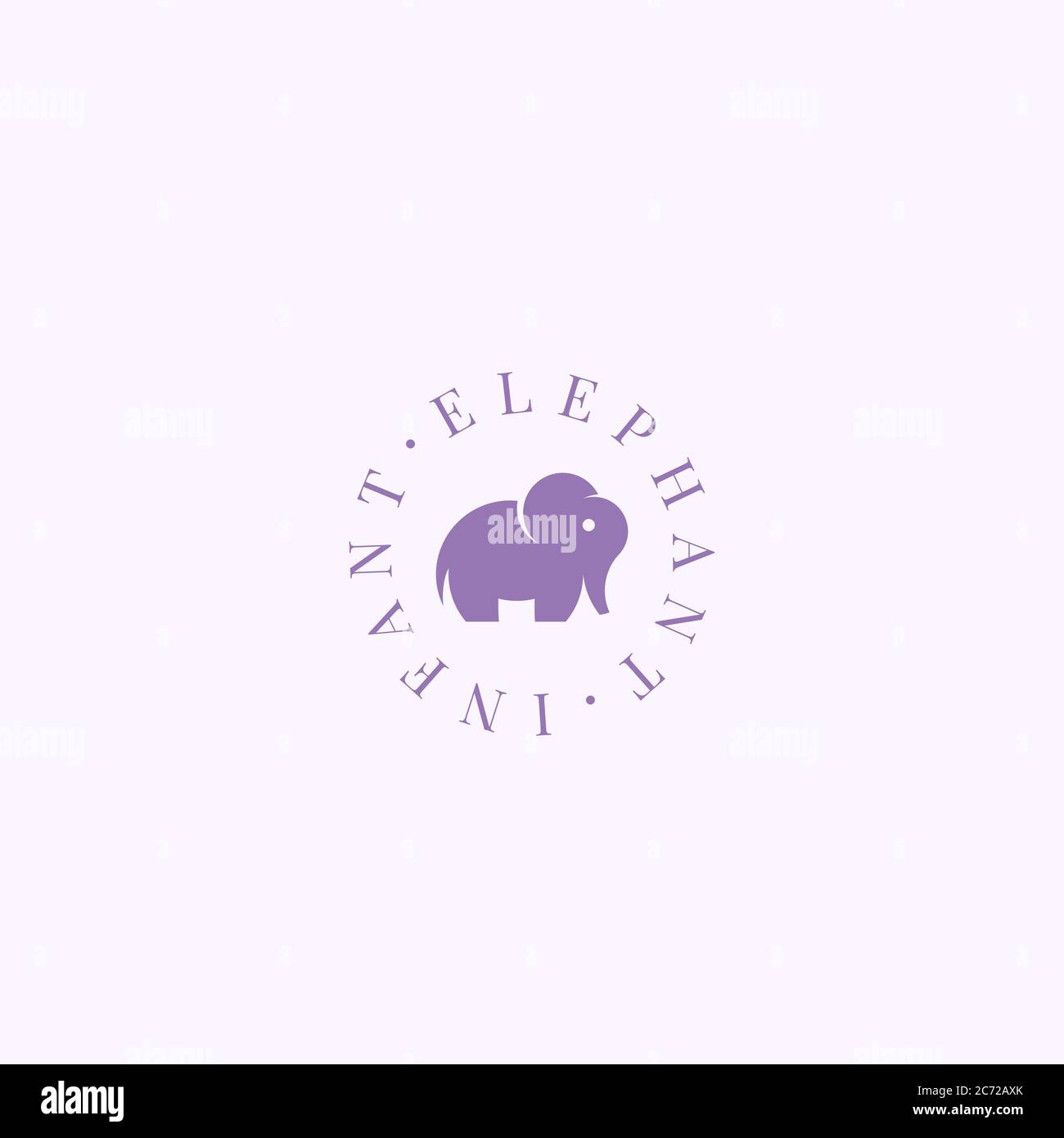 Infant Elephant Abstract Vector Sign, Symbol or Logo Template. Elegant ...