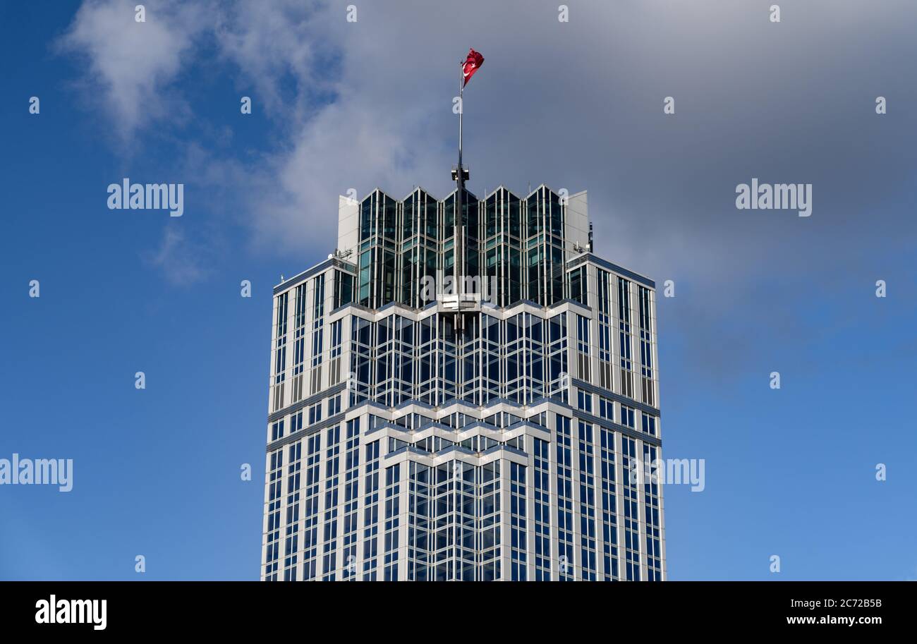 Istanbul Turkey - September 2018: Top floors of Isbank headquarters ...