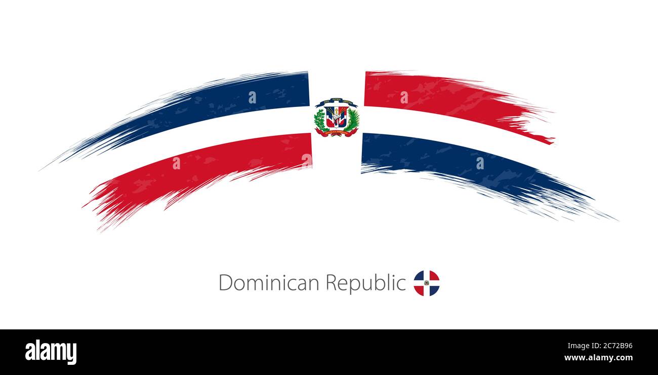 Flag of Dominican Republic in rounded grunge brush stroke. Vector illustration Stock Vector ...