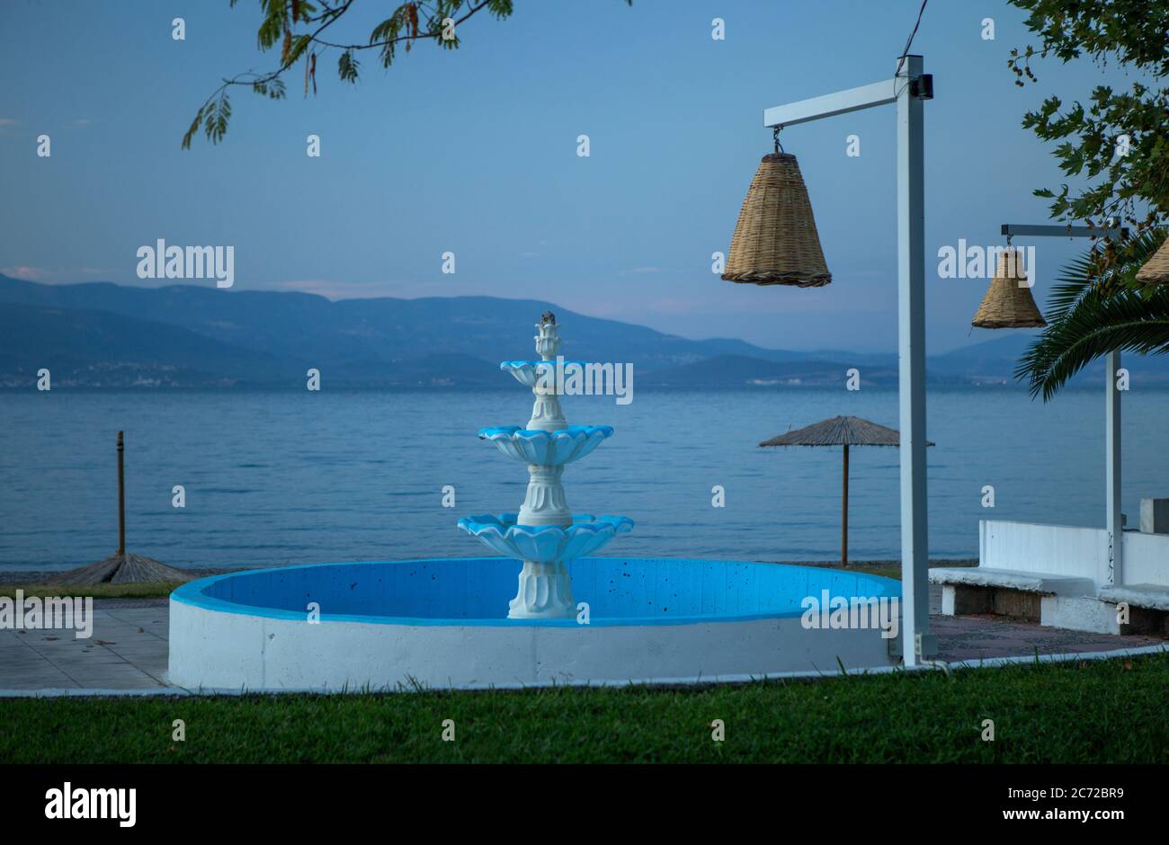 Empty fountain in Kamena Vourla Stock Photo - Alamy