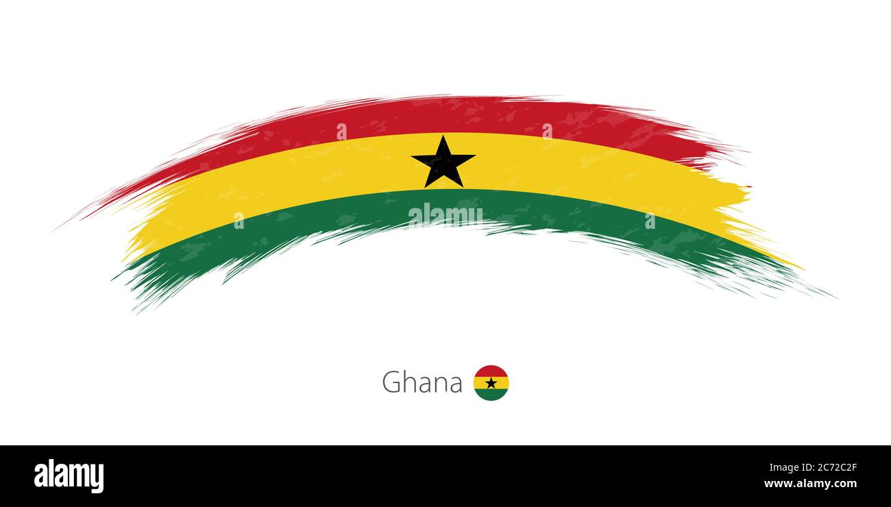 Flag of Ghana in rounded grunge brush stroke. Vector illustration Stock ...