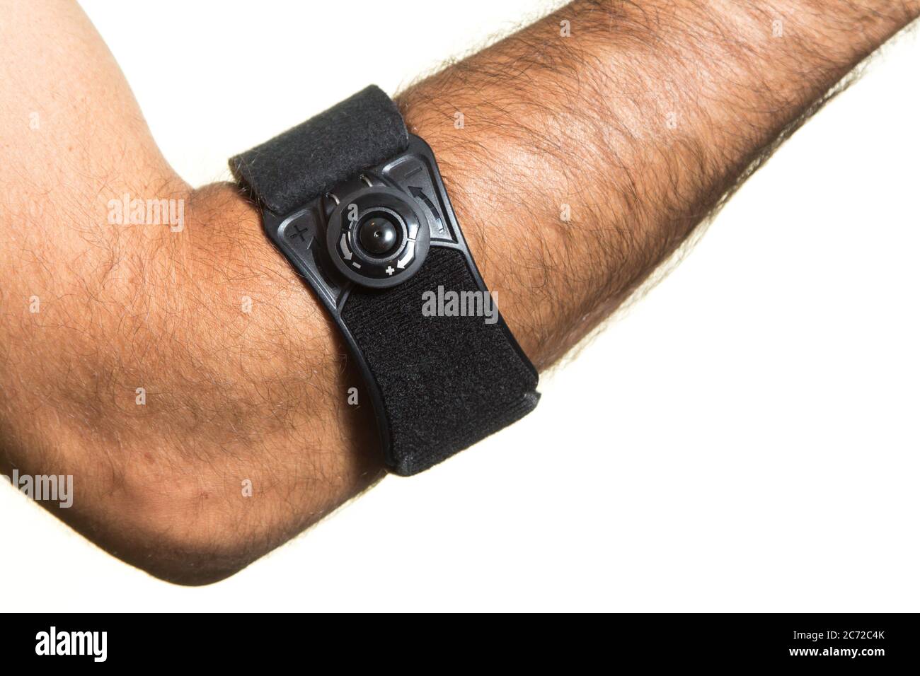 Elbow bandage on a man's hand - isolate on a white background Stock ...