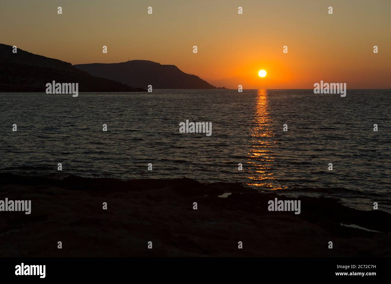 Sunset on the east end of Crete Stock Photo - Alamy