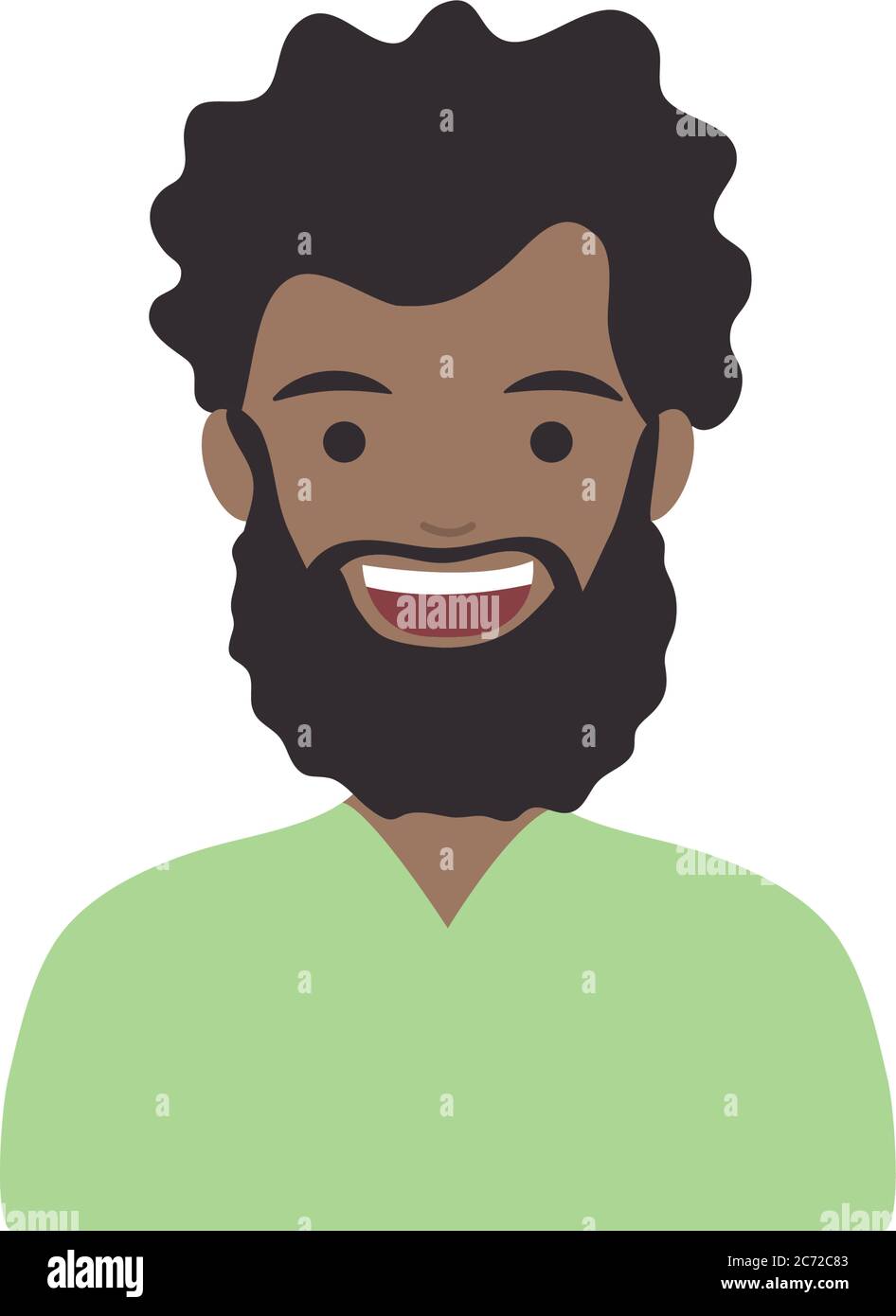 diversity people concept, cartoon man with beard over white background ...