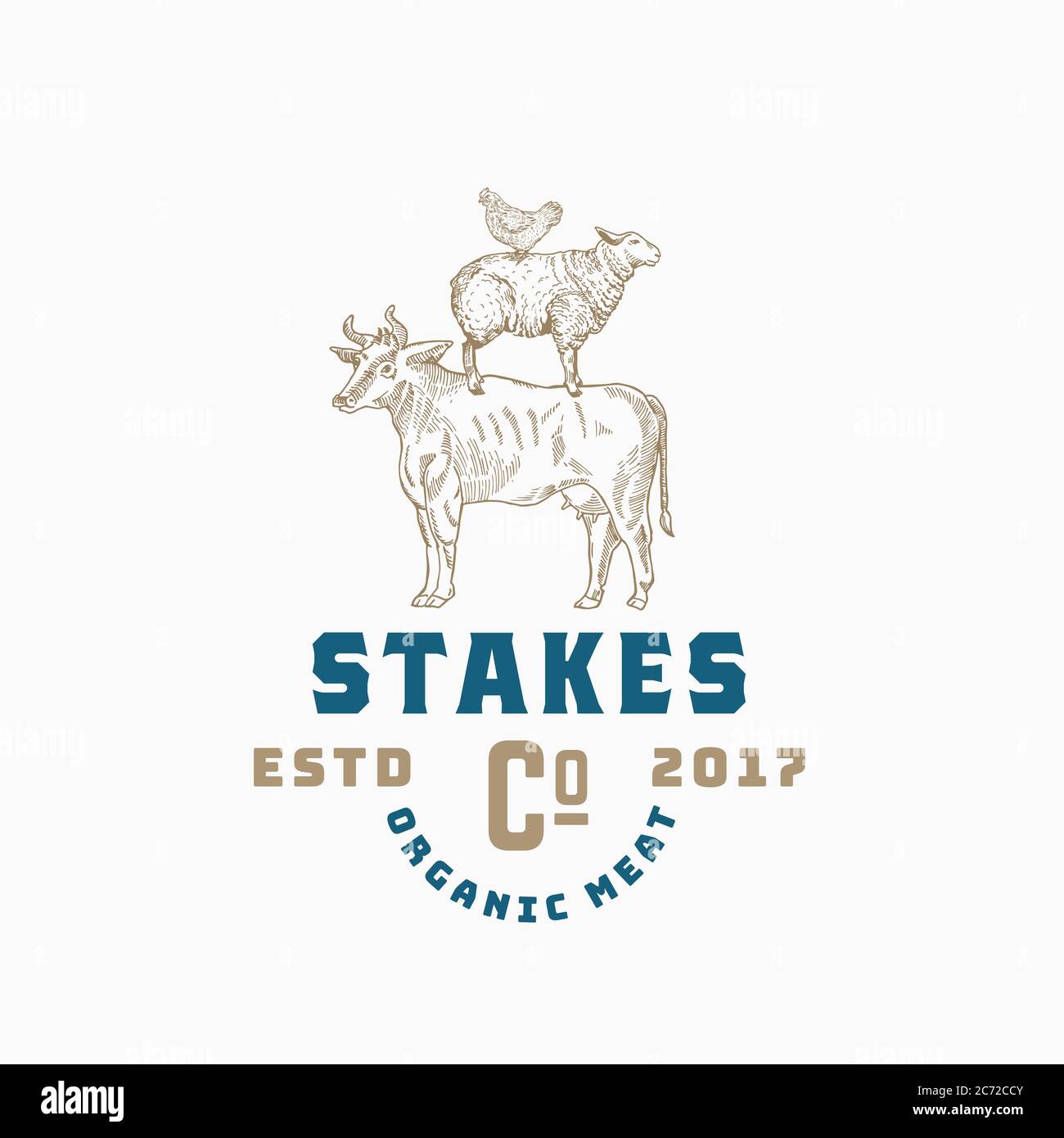 Stakes Company Abstract Vector Sign, Symbol or Logo Template. Hand ...